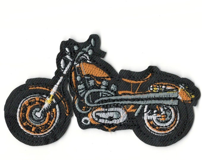 Orange Motorcycle Embroidery Patch Biker's Lifestyle - Etsy