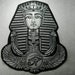 Large Silver Egyptian Pharaoh Iron on Patch - Egyptian Pharaoh King Tut ...