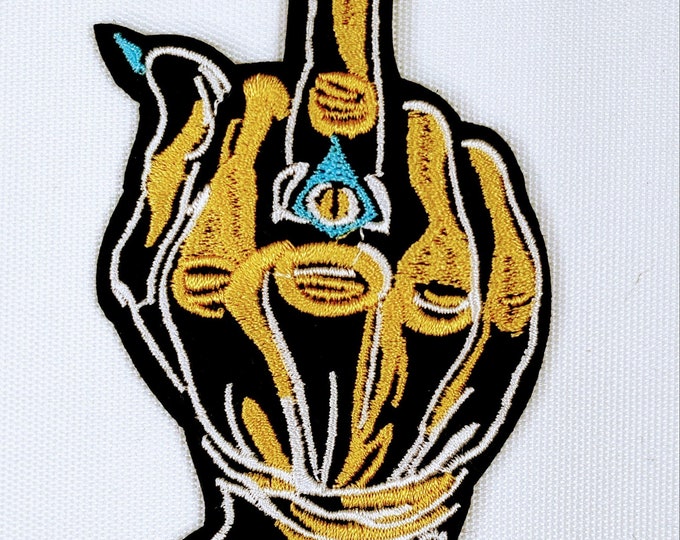 Spectral Hand Middle Finger Iron on Embroidery Patch - Spectral Hand ...