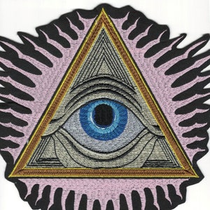 MASSIVE Eye of God Iron-on Embroidered Patch - XL Big Eye of Providence ...