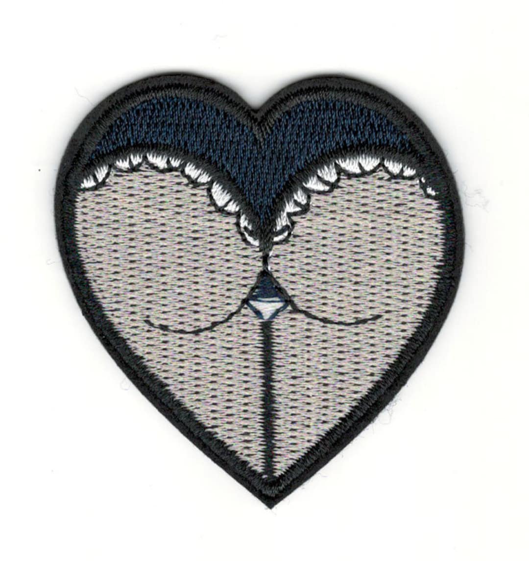 Small Playful, Sexy & Humorous Heart/butt Embroidery Patch - Sexy Heart ...