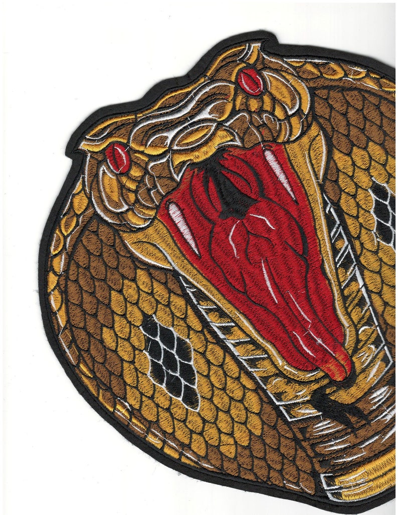 MASSIVE Hooded Cobra Iron-on Embroidered Patch LARGE Cobra - Etsy
