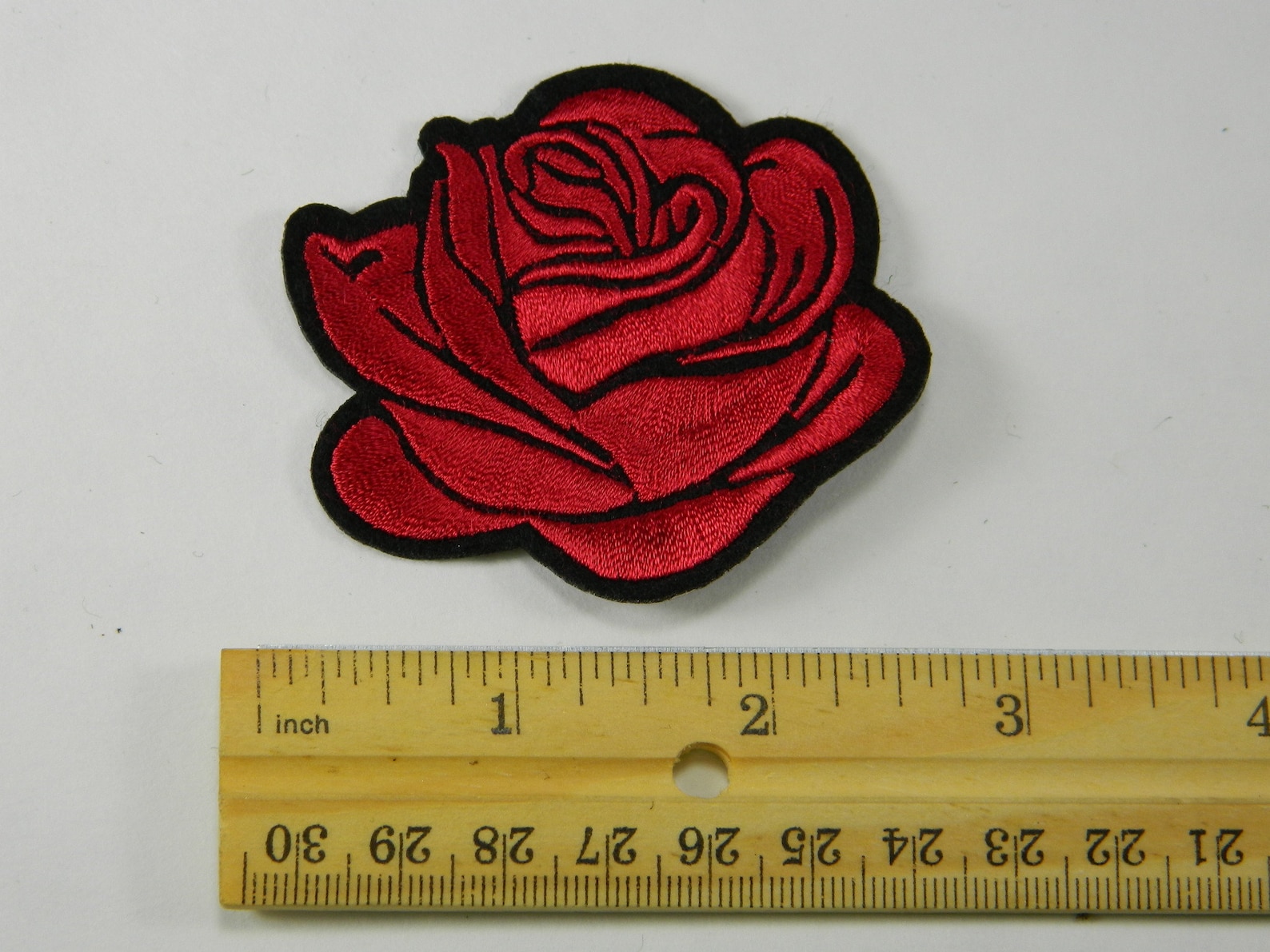Single Red Rose Embroidery Patch Single Red Rose Embroidery - Etsy