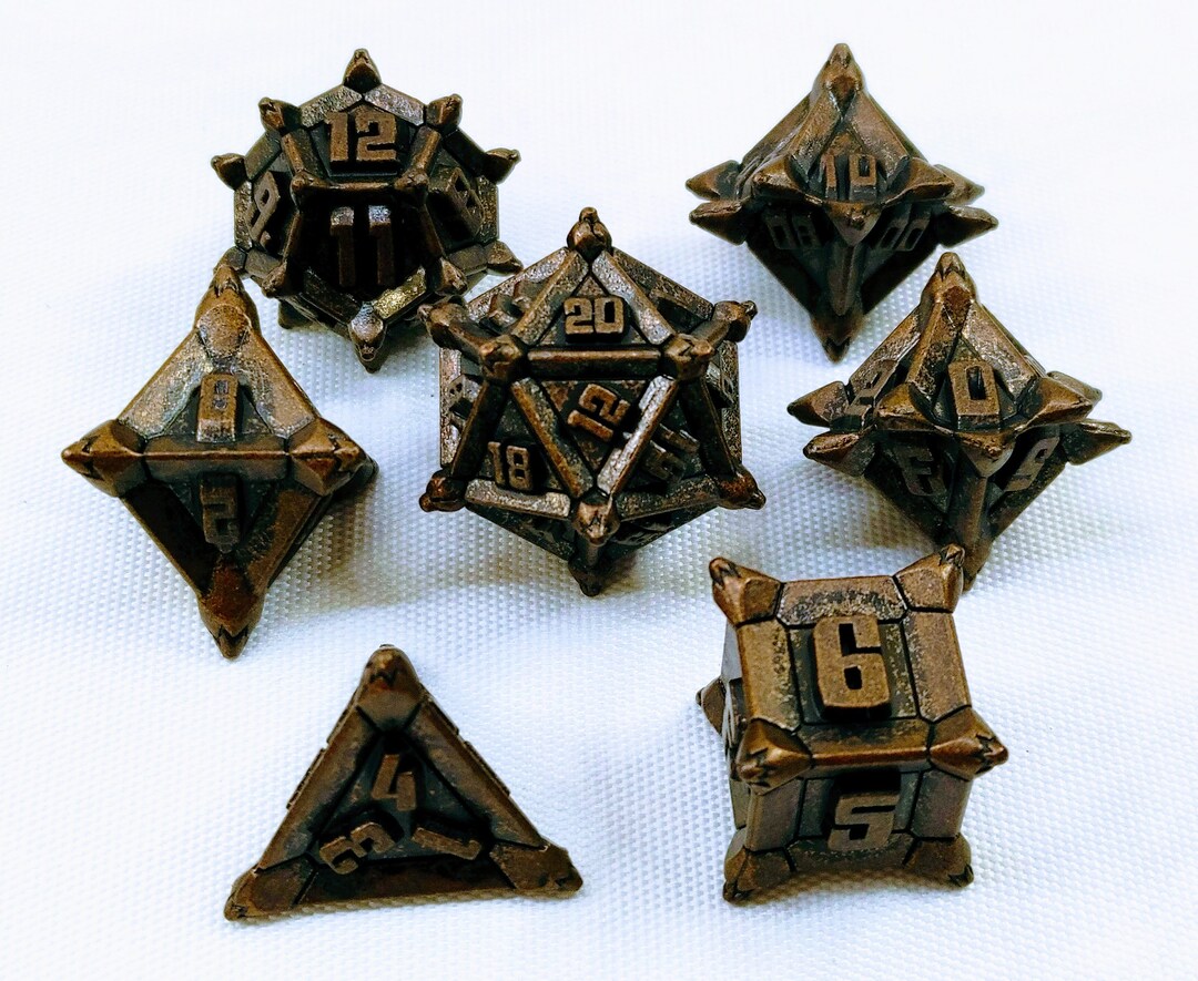 7 Metal Caltrop Dice Set - TTRPG Dice - Dungeons & Dragons - Dice ...
