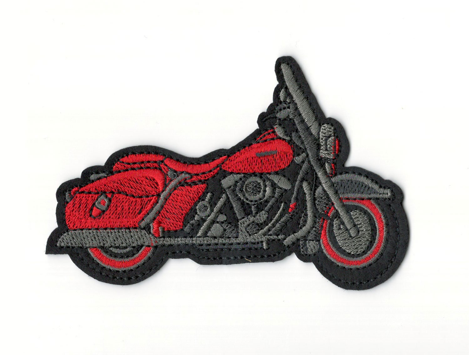 Red Motorcycle Embroidery Patch Biker's Lifestyle | Etsy
