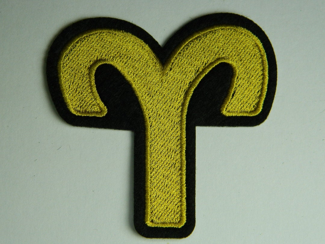 Small Aries Zodiac Sign Embroidery Patch - Aries Astrological, Fire ...