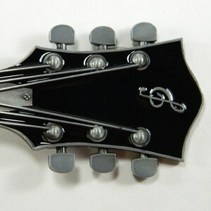 Black Guitar Headstock Belt Buckle - Specialty Metal Belt Buckles ...