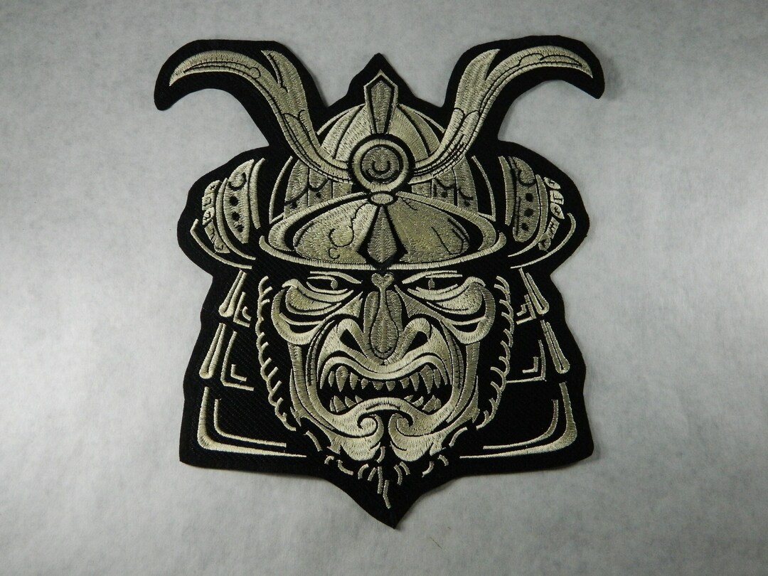 Large Classic Japanese Samurai Iron-on Embroidered Patch - Big Two-tone ...