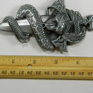 Serpent Coiled Around A Sword Metal Belt Buckle - Sword and the Snake ...