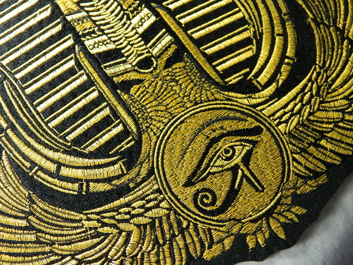 Large Gold Egyptian Pharaoh Iron on Patch Egyptian Pharaoh - Etsy