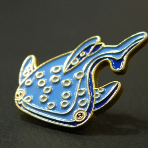 Cute Blue & Gold Whale Shark Enamel Lapel Pin - Kids Spotted Whale ...