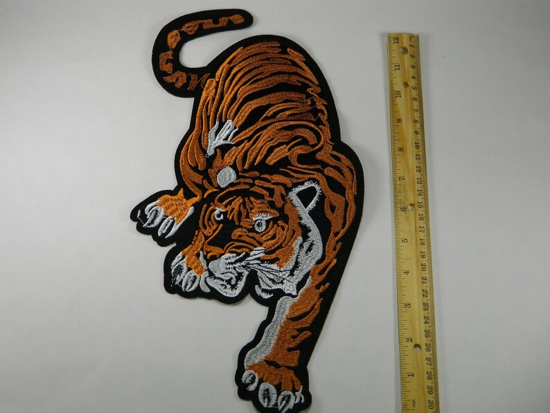 Large Tiger Iron-on Embroidered Tiger Patch Big Powerful Tiger - Etsy