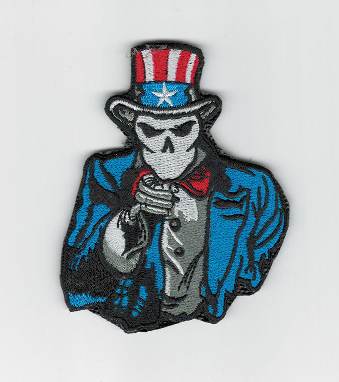 Skeletal Uncle Sam Red White & Blue Tactical Embroidery | Etsy