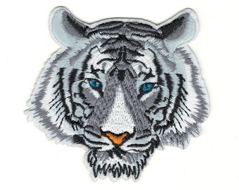 Majestic White Tiger Iron on Embroidery Patch Mtcoffinz - Etsy