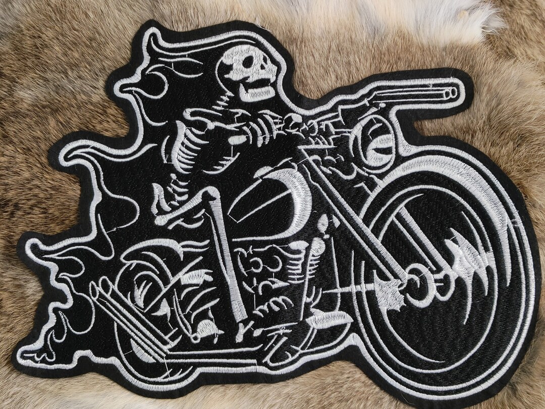 Large Zombie Ghost Rider Iron-on Embroidered Patch - Ghost Rider With ...