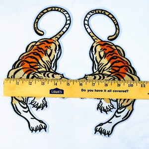 Huge Twin Tigers Iron-on Embroidered Tiger Patch Big Powerful Tiger ...