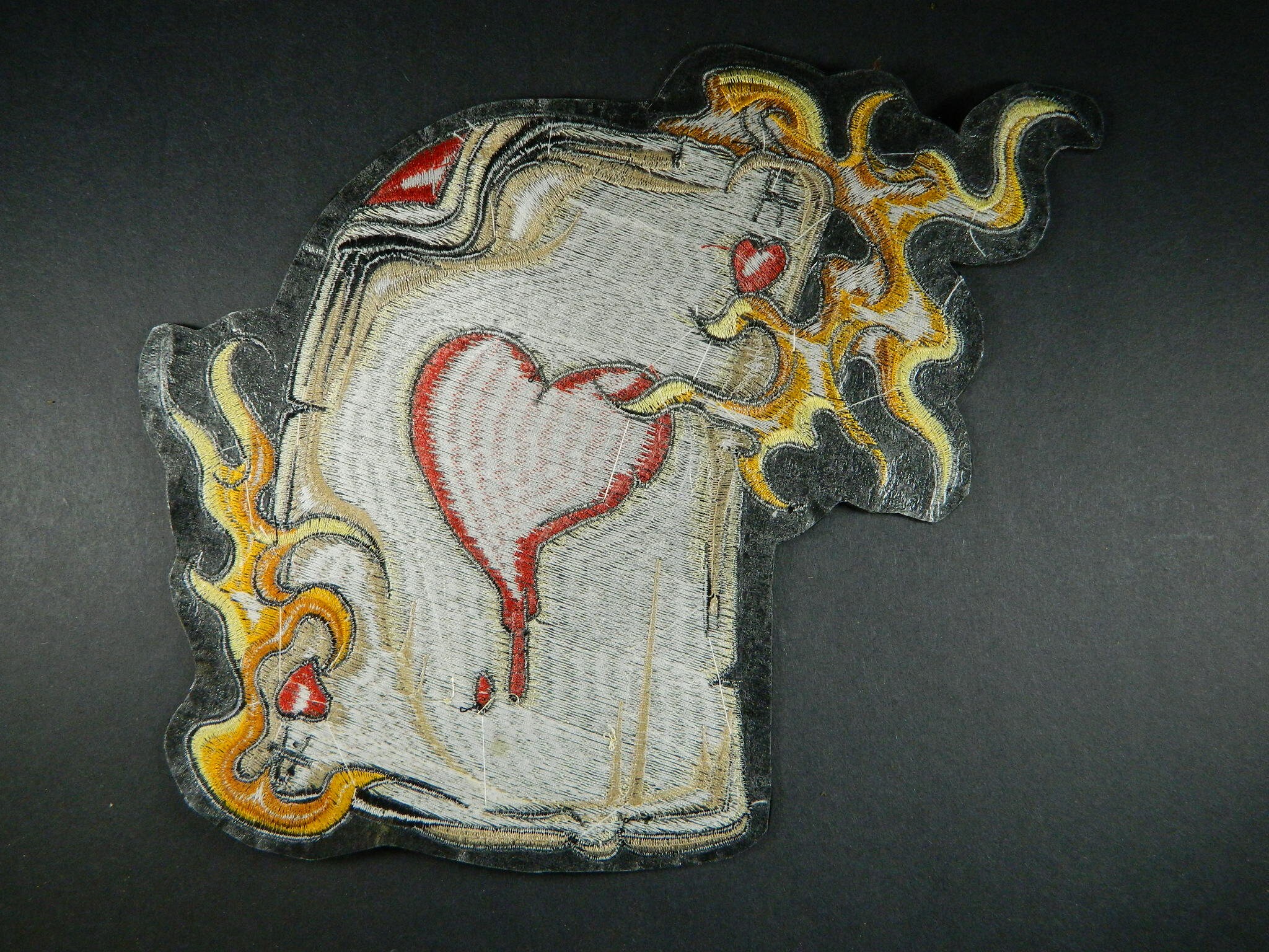 Large Flaming Ace of Hearts Iron-on Embroidered Patch - Etsy