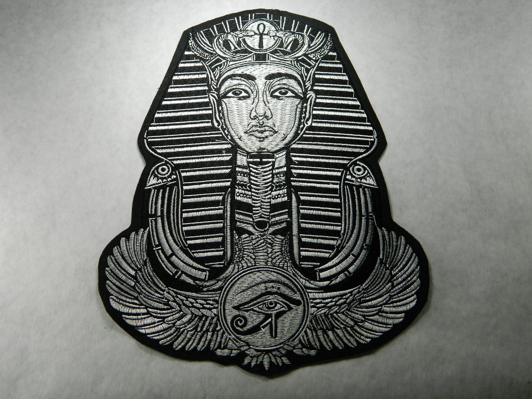 Large Silver Egyptian Pharaoh Iron on Patch Egyptian Pharaoh | Etsy