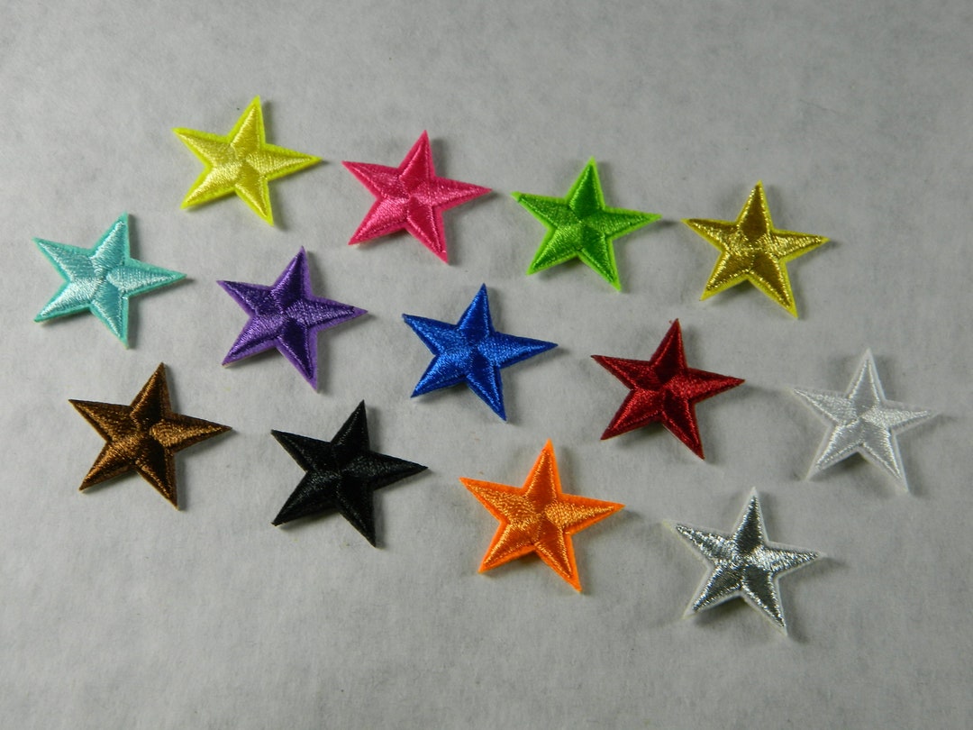 1" Iron-on Star Embroidery Patches - Perfect for DIY Project, Costume ...