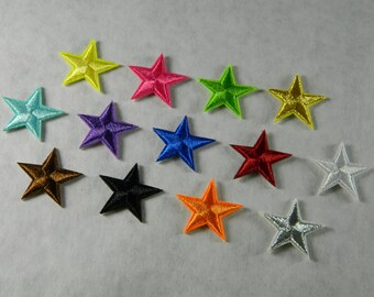 One 1 Star White Embroidered Stars Iron on Patch - Etsy