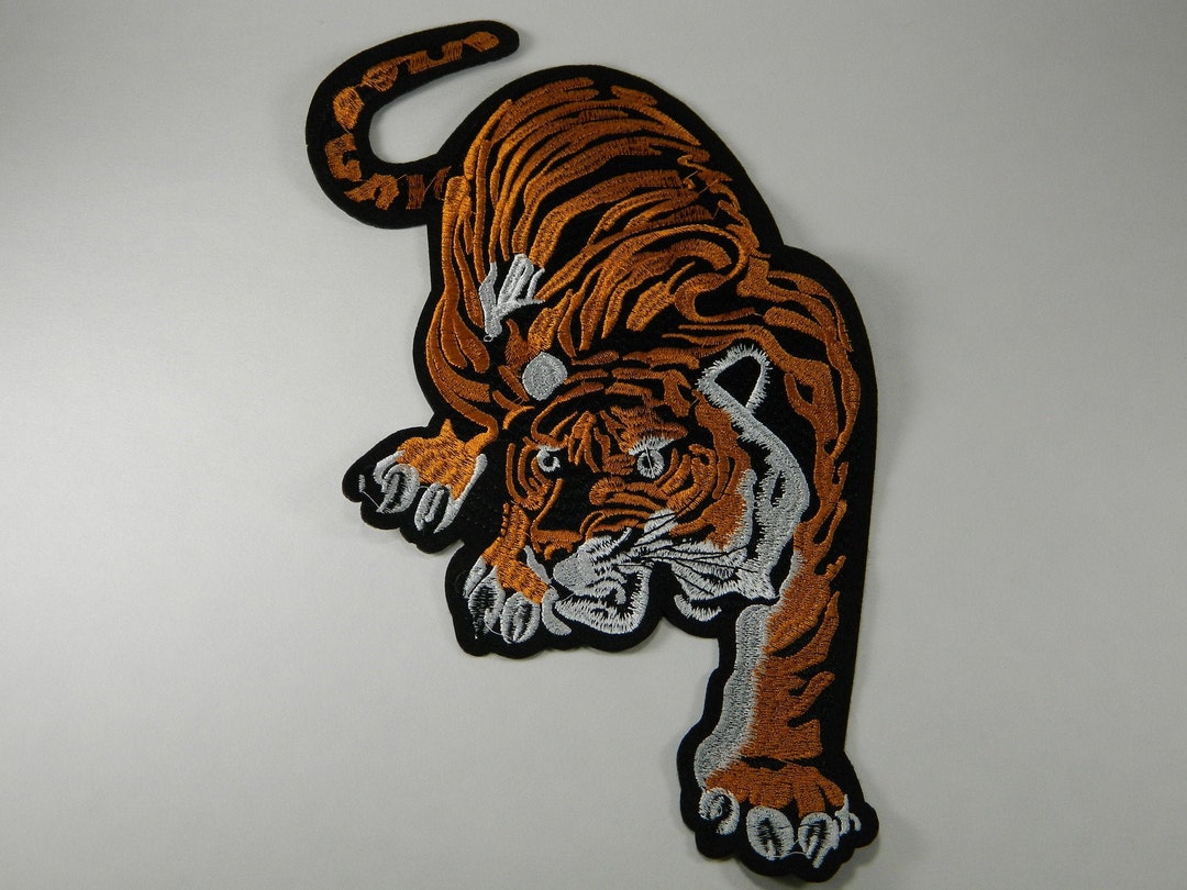 Large Tiger Iron-on Embroidered Tiger Patch Big Powerful Tiger ...
