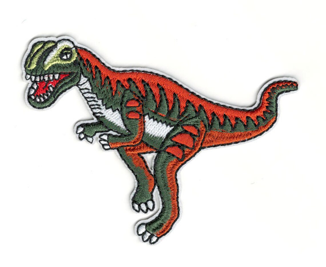 Colorful Kids Velociraptor Dinosaur Embroidered Iron-on Patch - Etsy