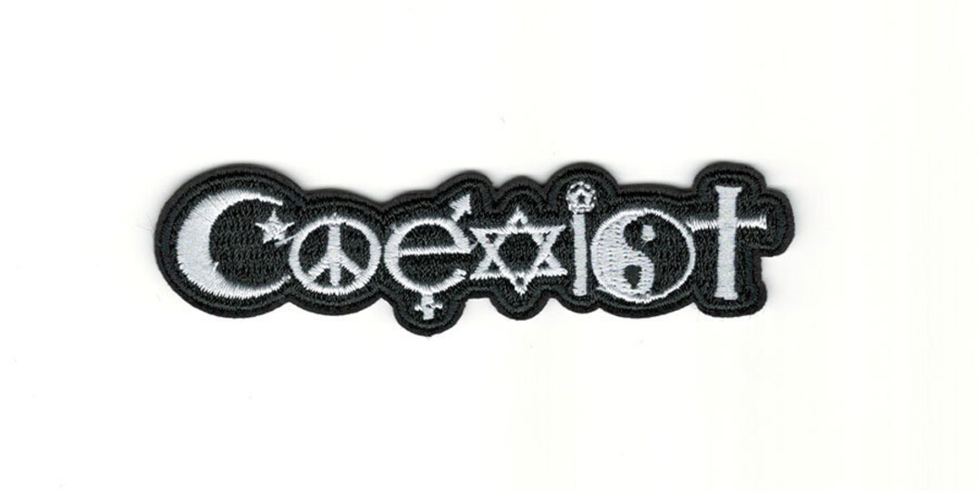 Coexist Black & White Costume Flair Embroidery Patch - Peaceful Coexist ...