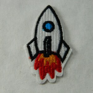 White Rocket Ship Space Ship Embroidery Patch NASA Space Travel Iron-on Embroidered Patch ...