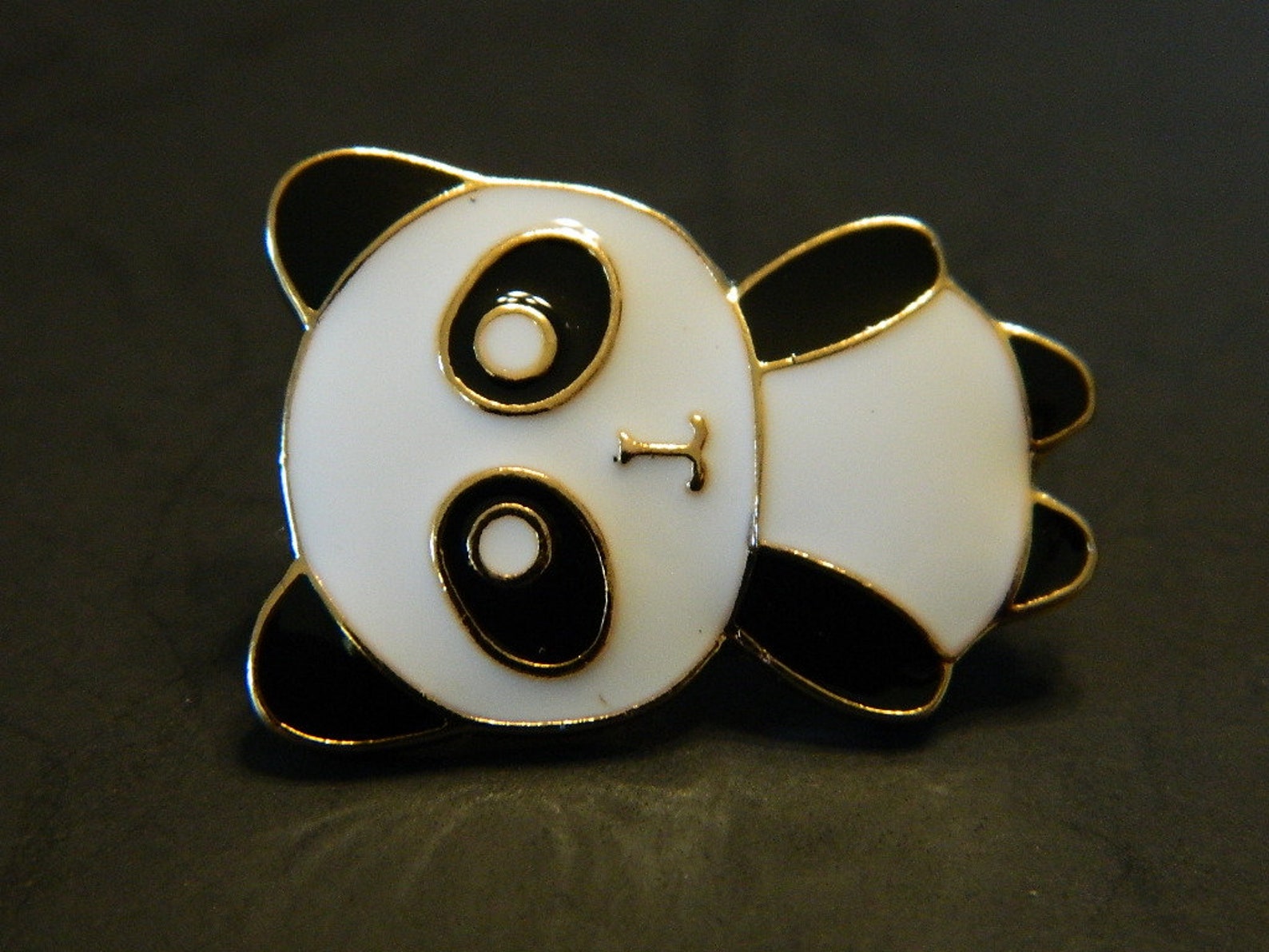 Cute Cartoon Style Enamel Panda Lapel Pin Black & White | Etsy