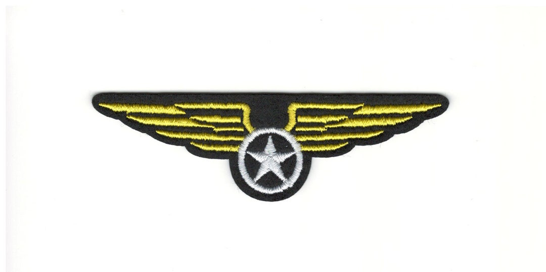 Small Flying Wings With Star Costume Flair Embroidery Patch - Pilots ...