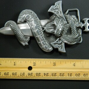Serpent Coiled Around A Sword Metal Belt Buckle - Sword and the Snake ...