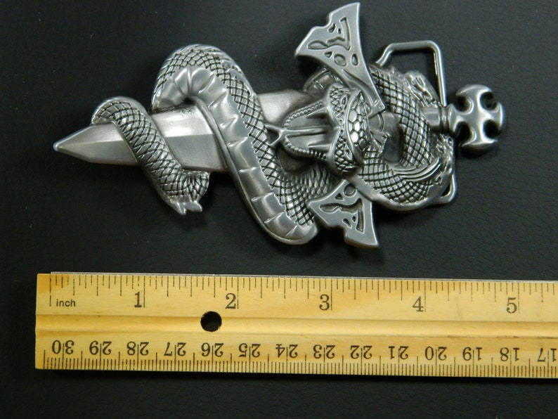 Serpent Coiled Around A Sword Metal Belt Buckle Sword and - Etsy