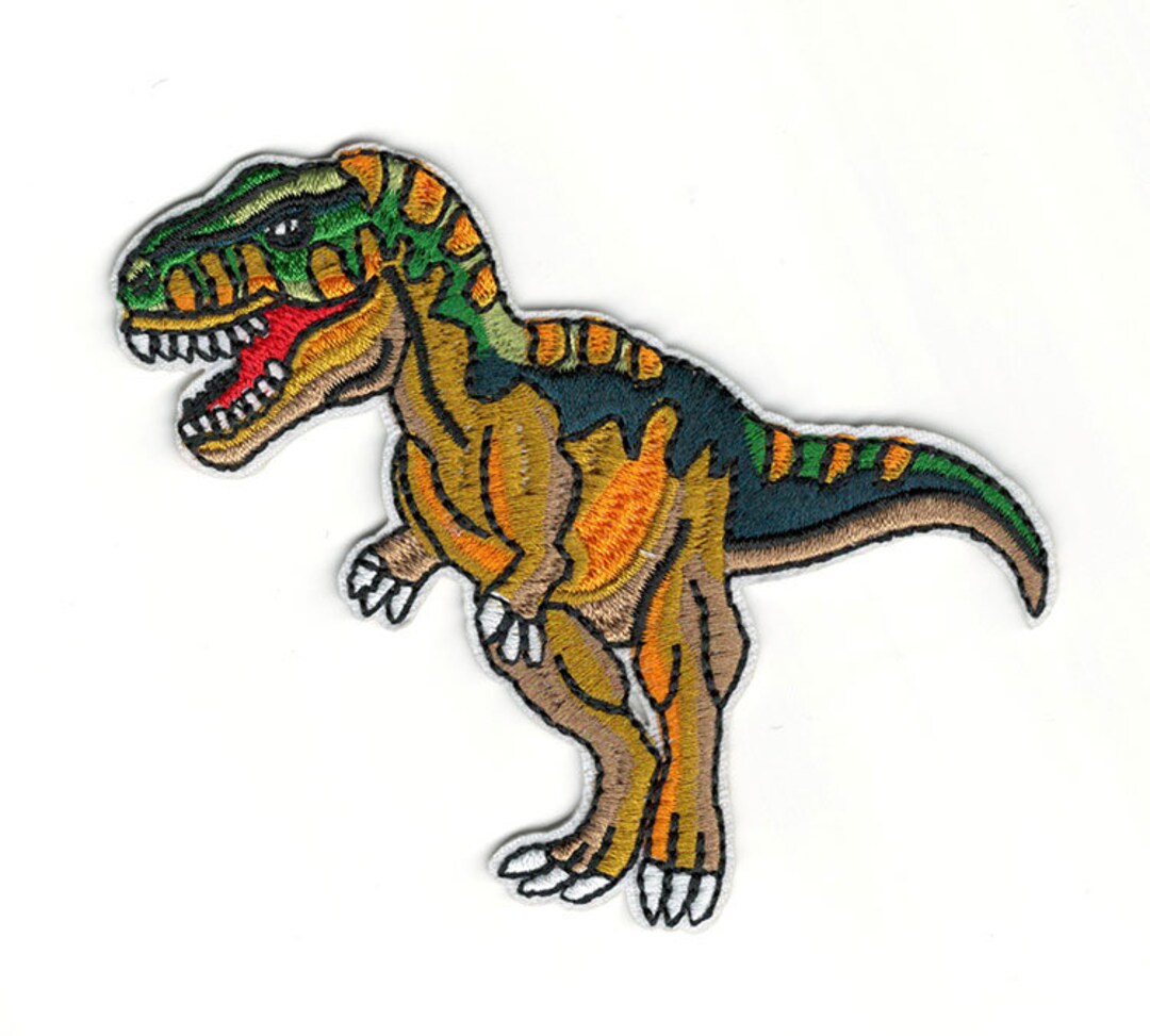 Colorful Kids T-rex Dinosaur Embroidered Iron-on Patch Adhesive ...