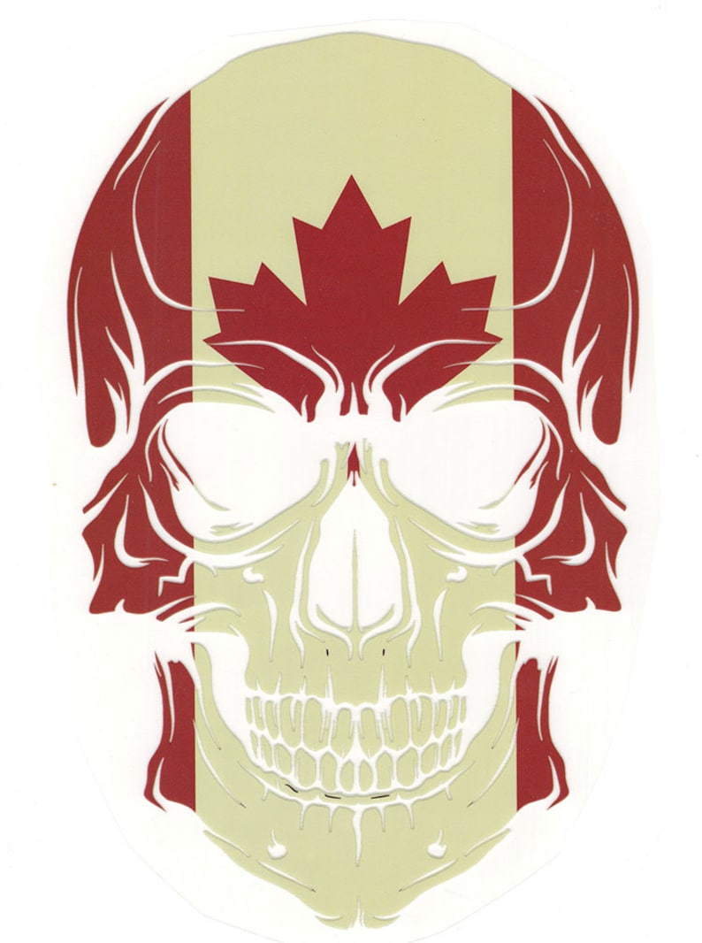 BIG Canadian Skull Flag Big Iron on Transfer Sticker DIY Patch - Etsy