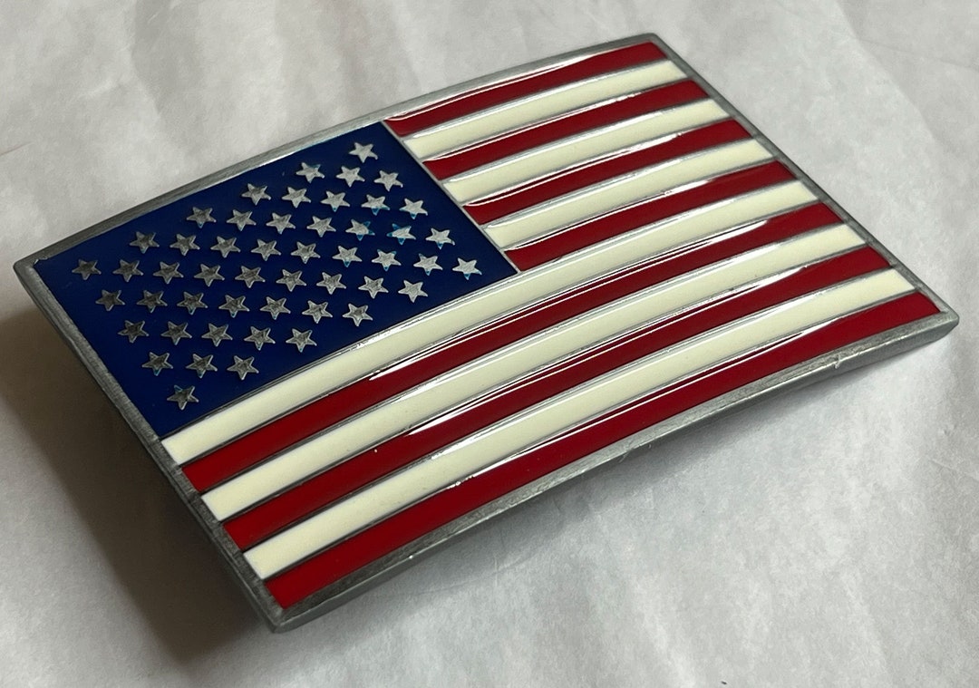 American Flag Metal Belt Buckle - USA Stars & Stripes Flag Metal Belt ...