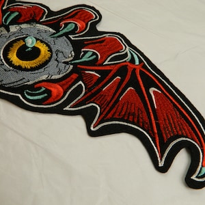 Large Cyclops Monster Iron-on Embroidered Patch - Big Flying Eye Embroidery Patch Clothes ...