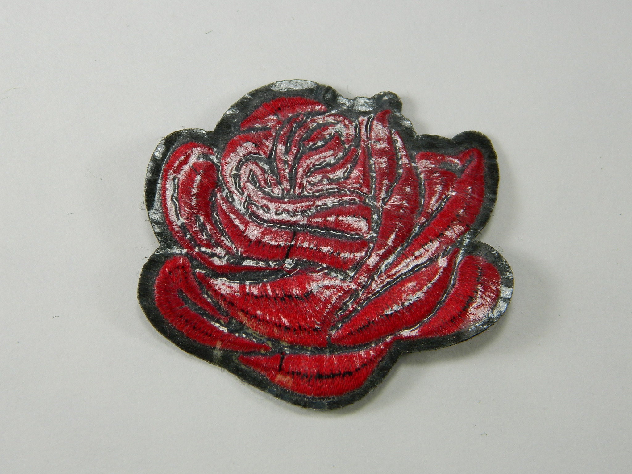 Single Red Rose Embroidery Patch Single Red Rose Embroidery | Etsy