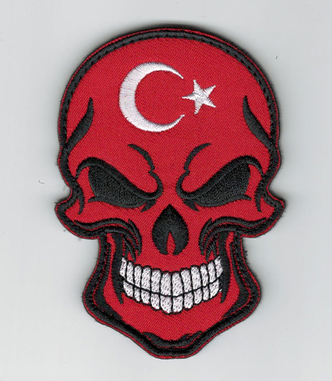 Turkey Skull Embroidered Turkish Tactical Patch - Turkey National Flag ...