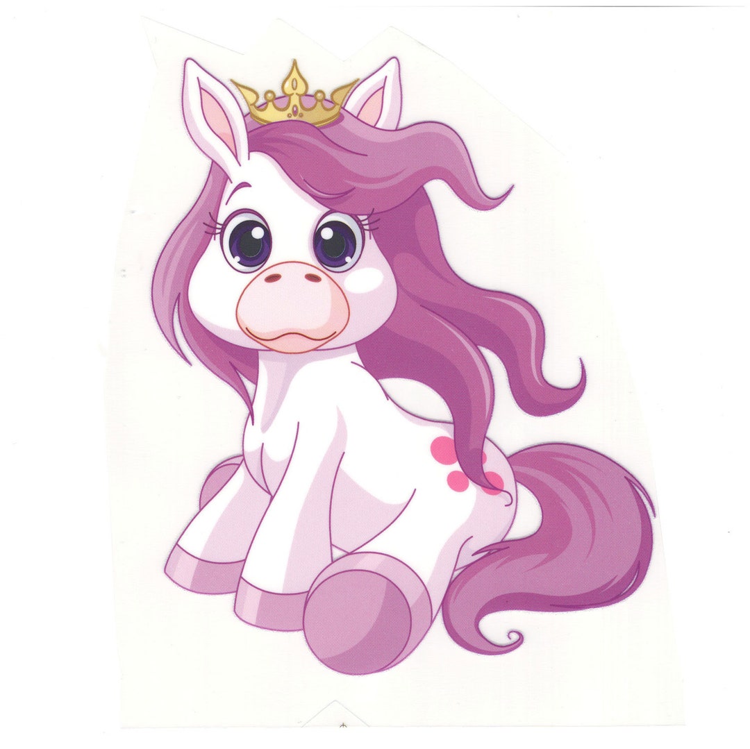 Pretty Pink Pony Thermal Iron-on Sticker Patch - White & Pink Pony ...