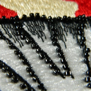 Big Red Embroidery Beaded Mushroom Patch - Sew-on Embroidered and ...