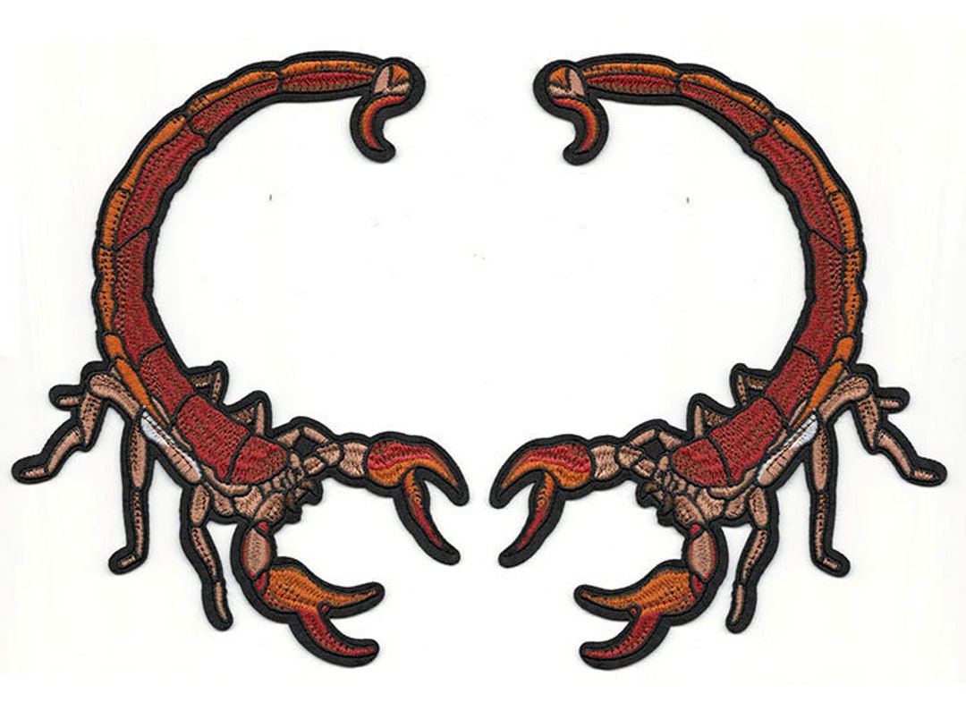 Huge Set Burnt Orange Scorpion Statement Back Embroidery Patches - Big ...