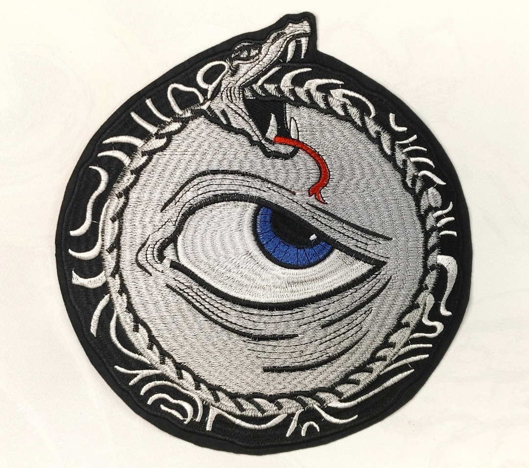 Large Eye With Ouroboros Iron-on Embroidered Patch Big Eye Embroidery Back Patch Patches for ...
