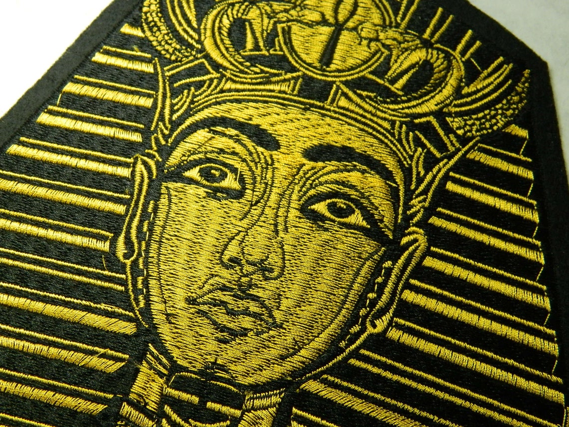 Large Gold Egyptian Pharaoh Iron on Patch Egyptian Pharaoh - Etsy