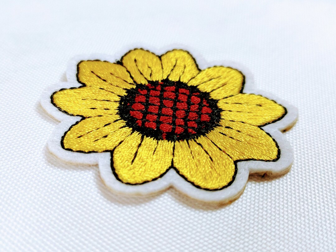 Small Sunflower Embroidery Patch Iron-on Yellow Sunflower Embroidered ...