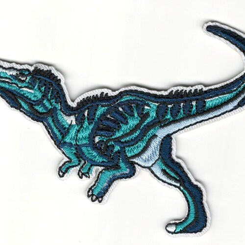 Colorful Kids Velociraptor Dinosaur Embroidered Iron-on Patch - Etsy