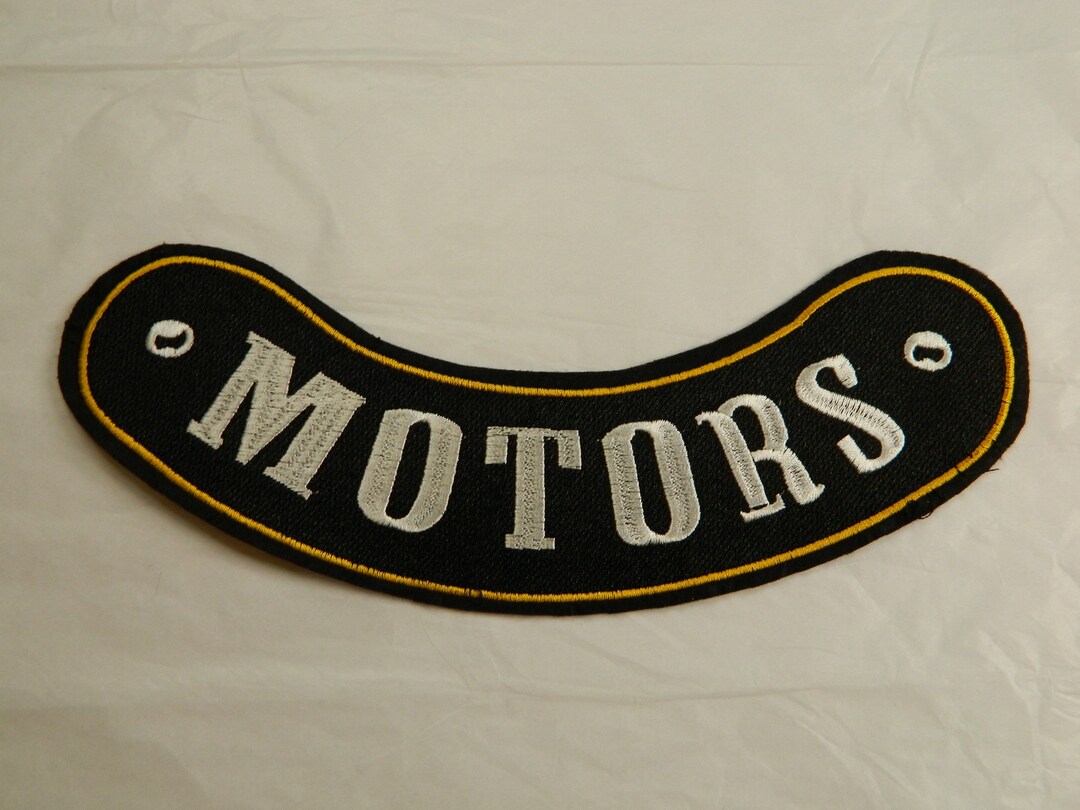 Large "motors" Text Iron-on Embroidered Patch - Mechanics Name ...