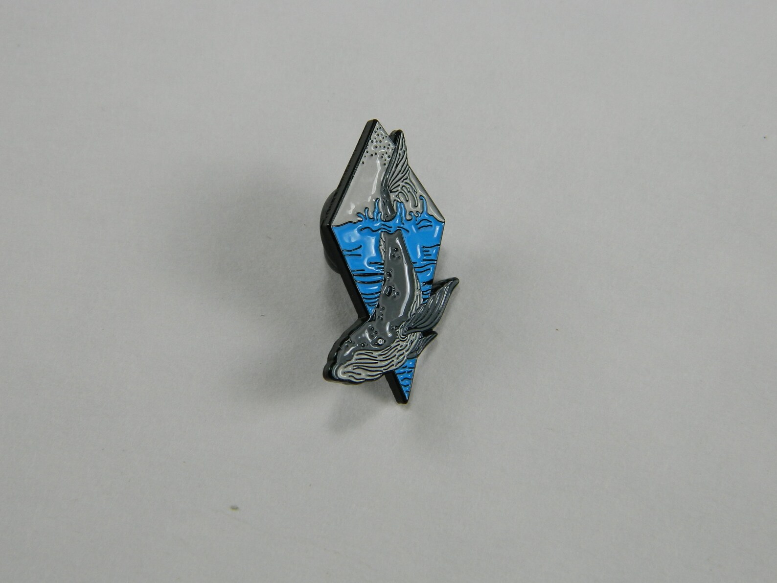 Cool Water Scene Whale Stylized Lapel Pin Round Whale | Etsy