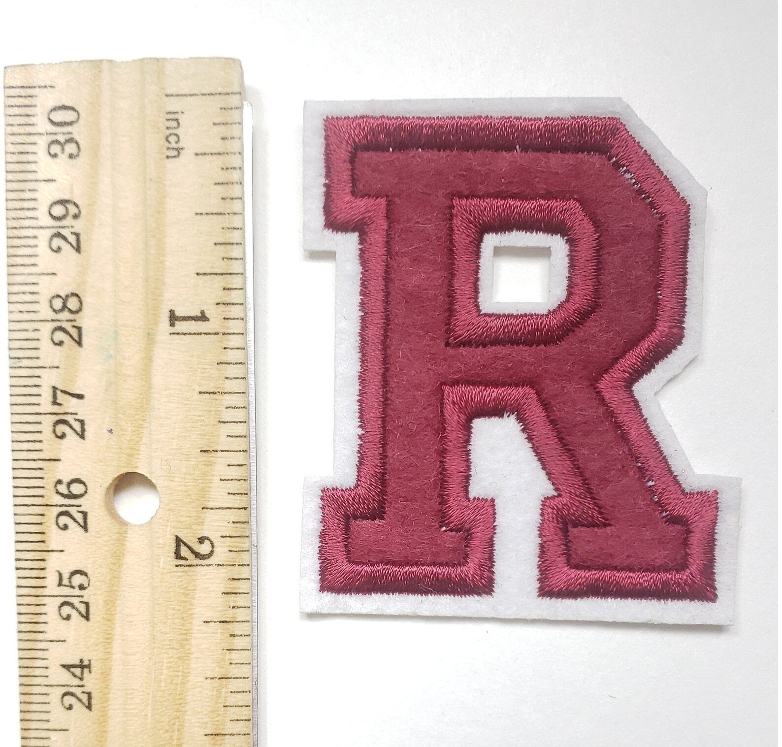 Dark Red & White Varsity Letters / Numbers Embroidery Patch - Etsy