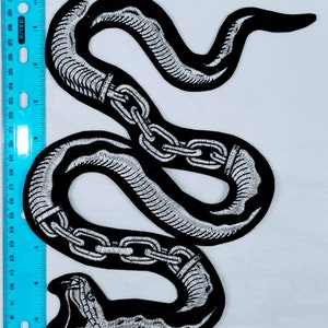MASSIVE White Snake Iron-on Embroidered Patch - Big Snake Embroidery ...