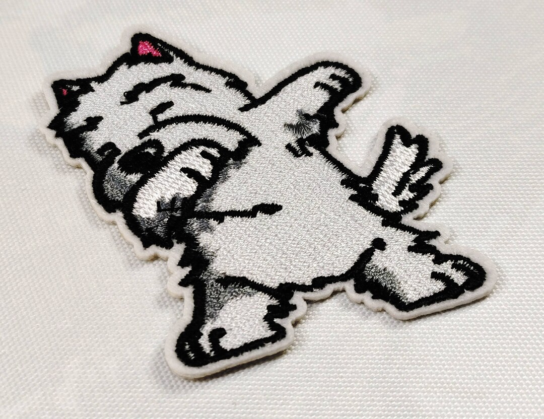 Playful Cute Dabbing Dog Embroidery Patch Cartoon Animal Kids Iron-on ...